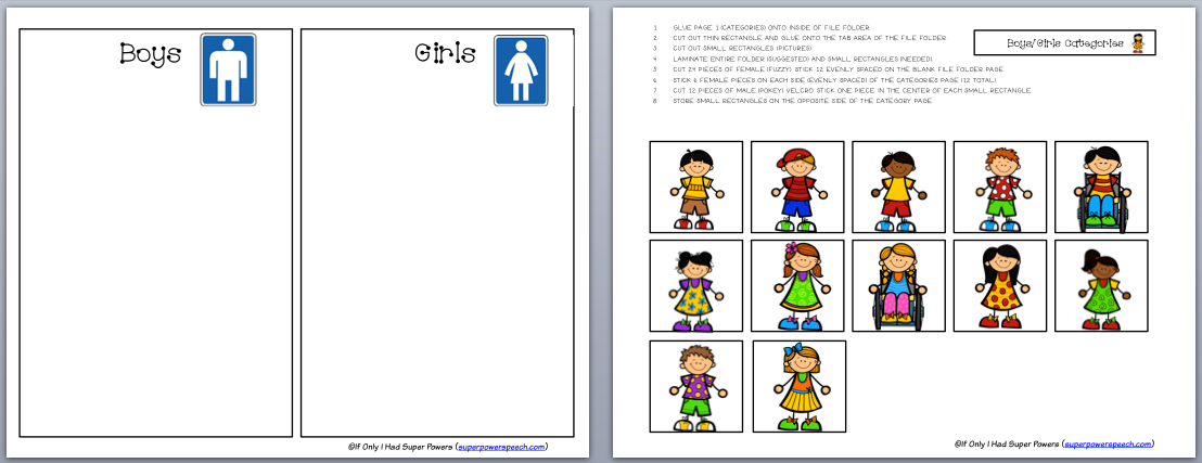 File Folder Activities for Early Language Learners - Super Power Speech