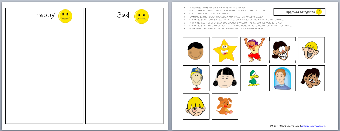 File Folder Activities for Early Language Learners - Super Power Speech