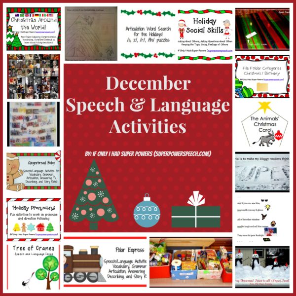 December Speech and Language Activities - Super Power Speech
