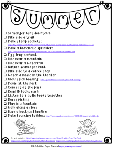 Summer Bucket List — Super Power Speech