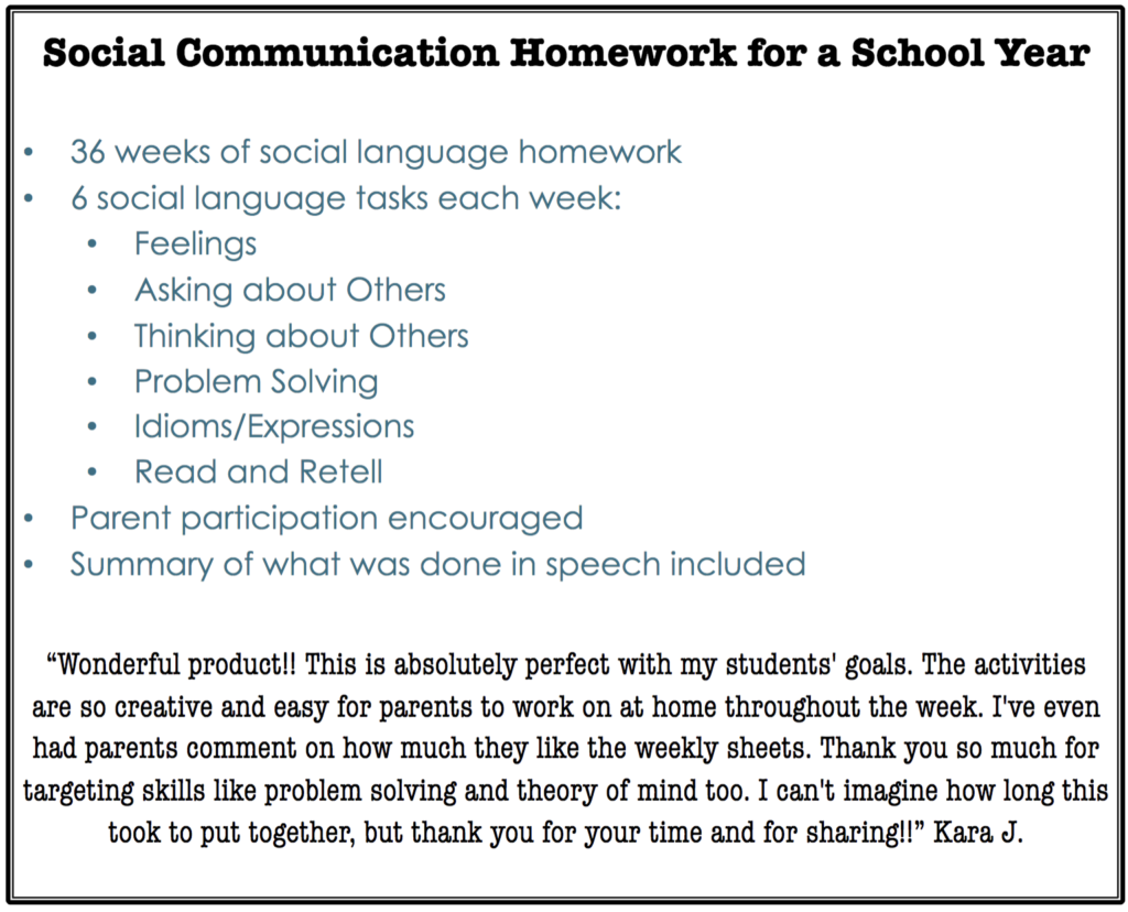 Social Communication Homework for the School Year - Super Power Speech