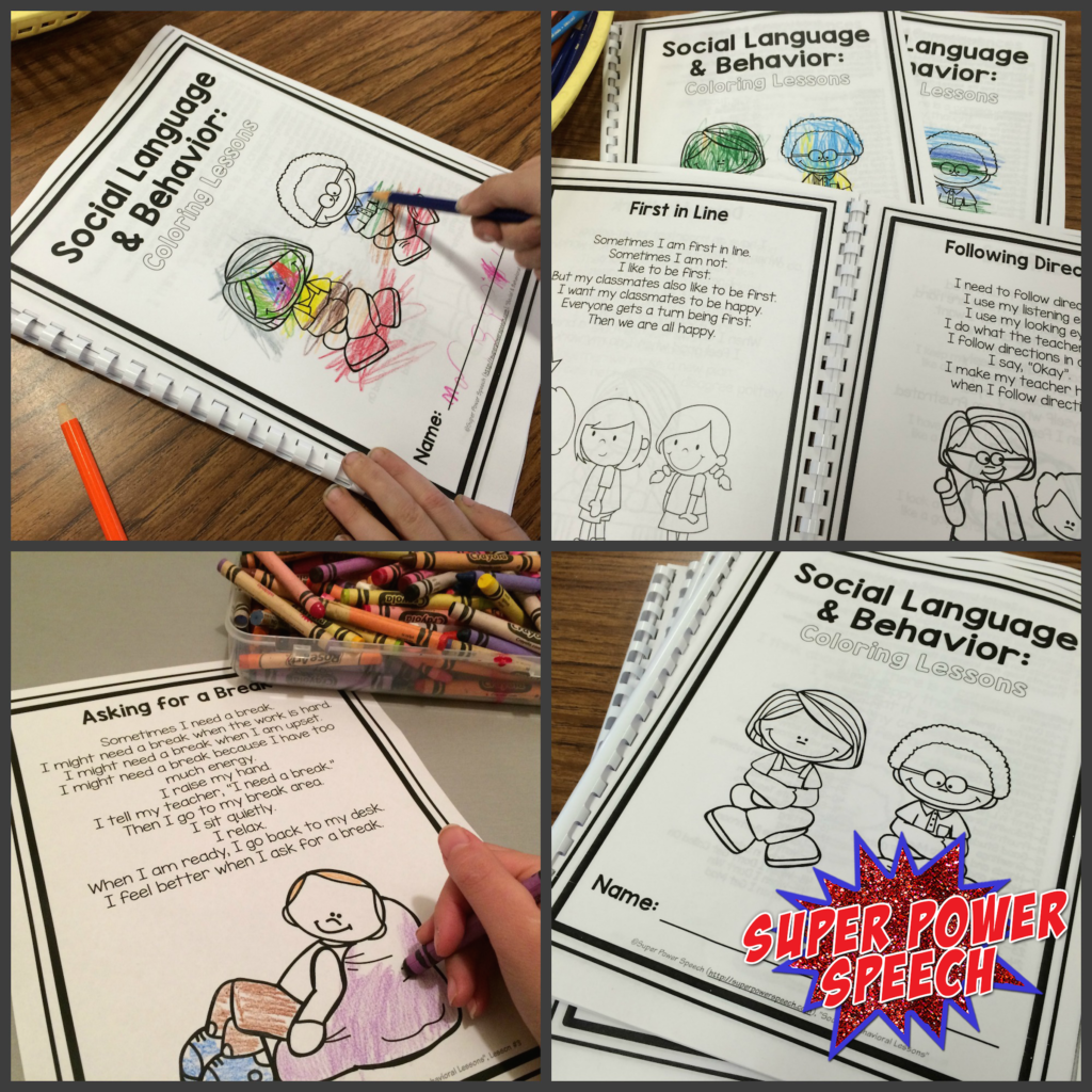 Social Language and Behavior Coloring Book and Social Scripts - Super ...