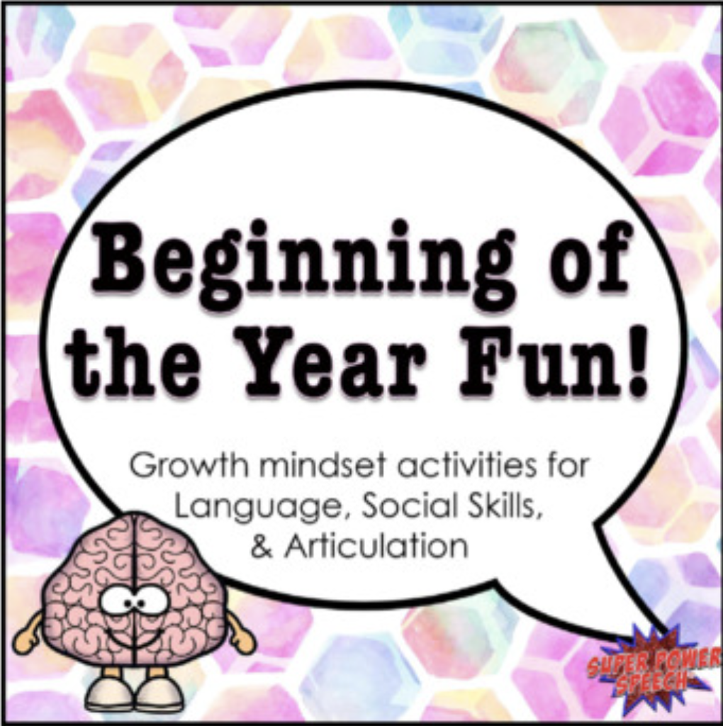 Beginning of the Year Fun for Speech Therapy (Growth mindset) - Super ...