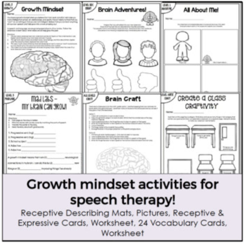 Beginning of the Year Fun for Speech Therapy (Growth mindset) - Super ...